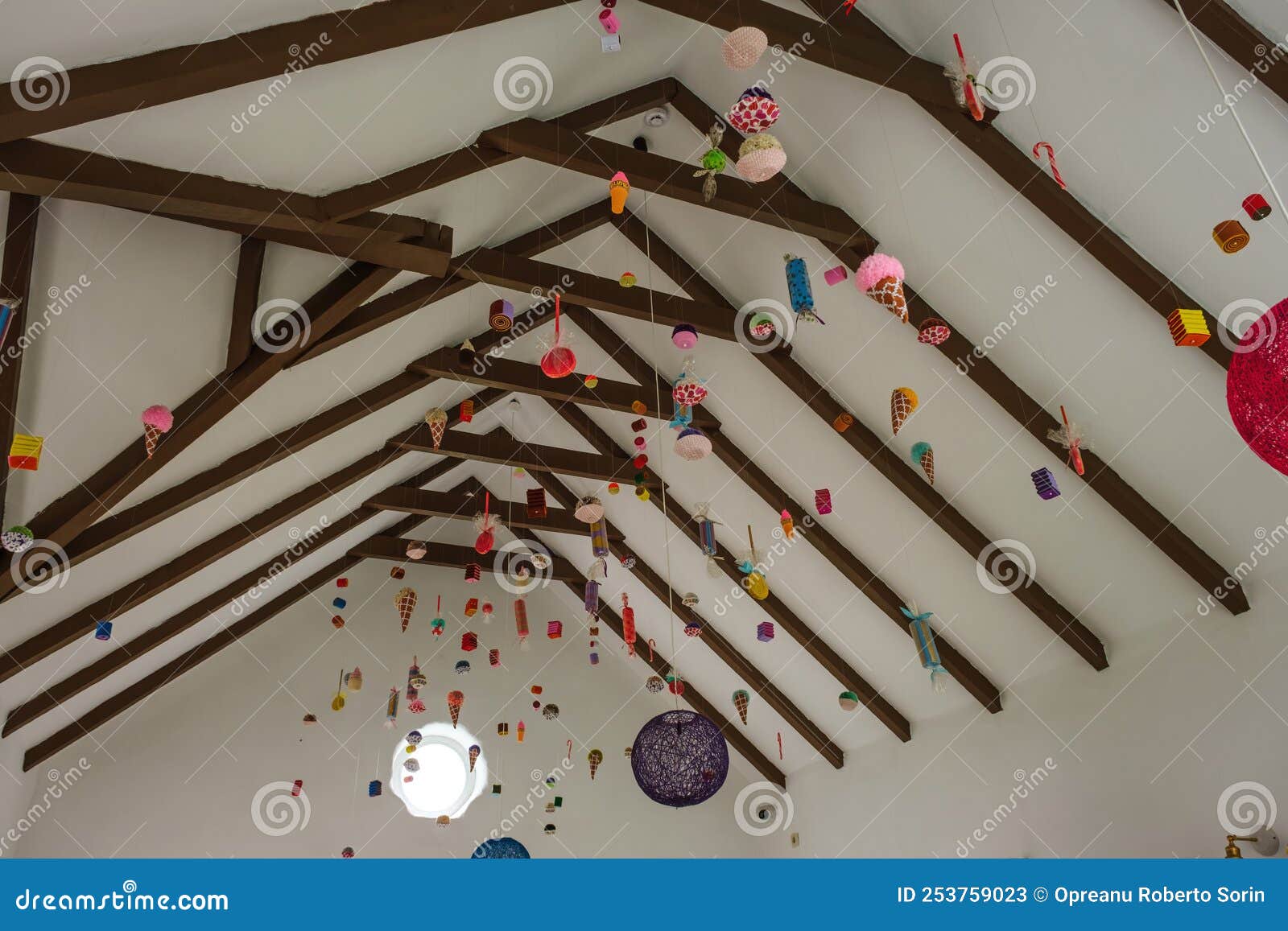 Various Ornaments Hanging from the Ceiling Stock Image - Image of ...