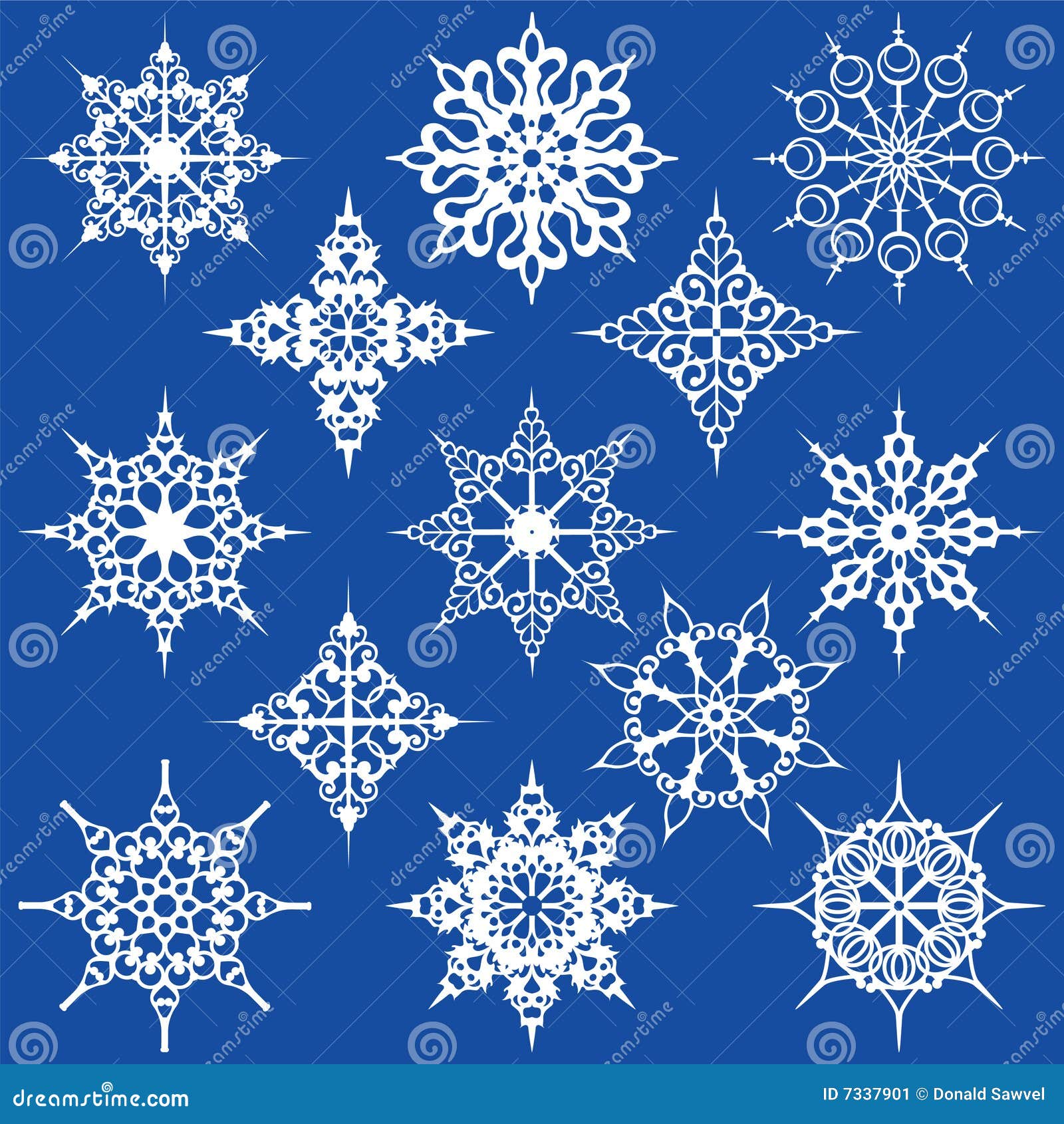Various Ornate Snowflakes stock vector. Illustration of embellishment ...