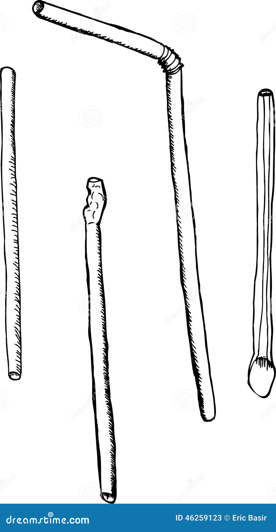 Various Outlined Straws stock vector. Illustration of cartoon - 46259123