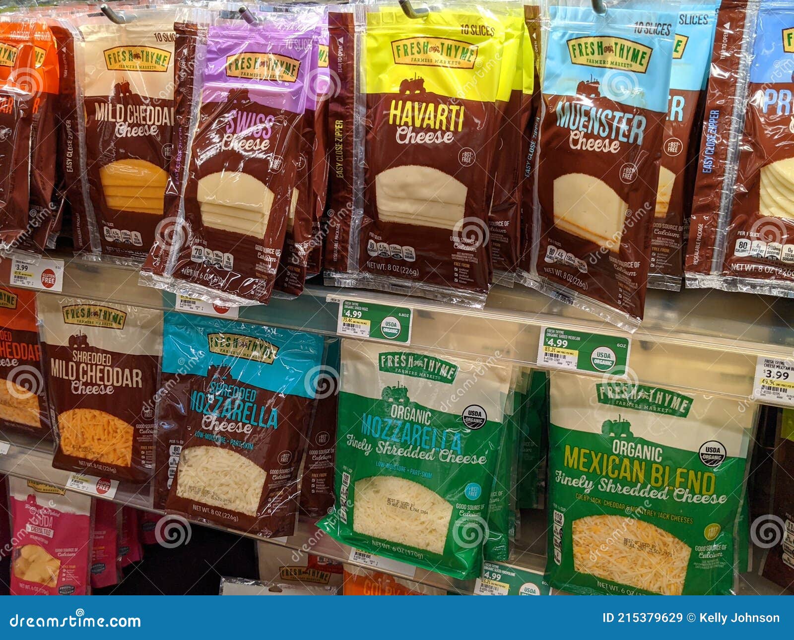 Various Packaged Cheese Available for Purchase Editorial Stock Image ...