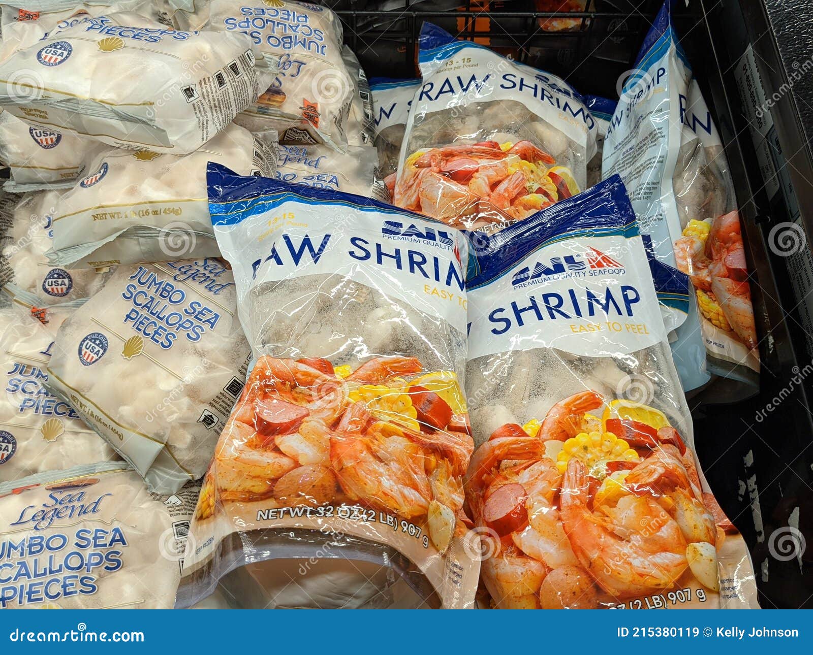Various Packaged Raw Shrimp Available for Purchase Editorial Stock ...