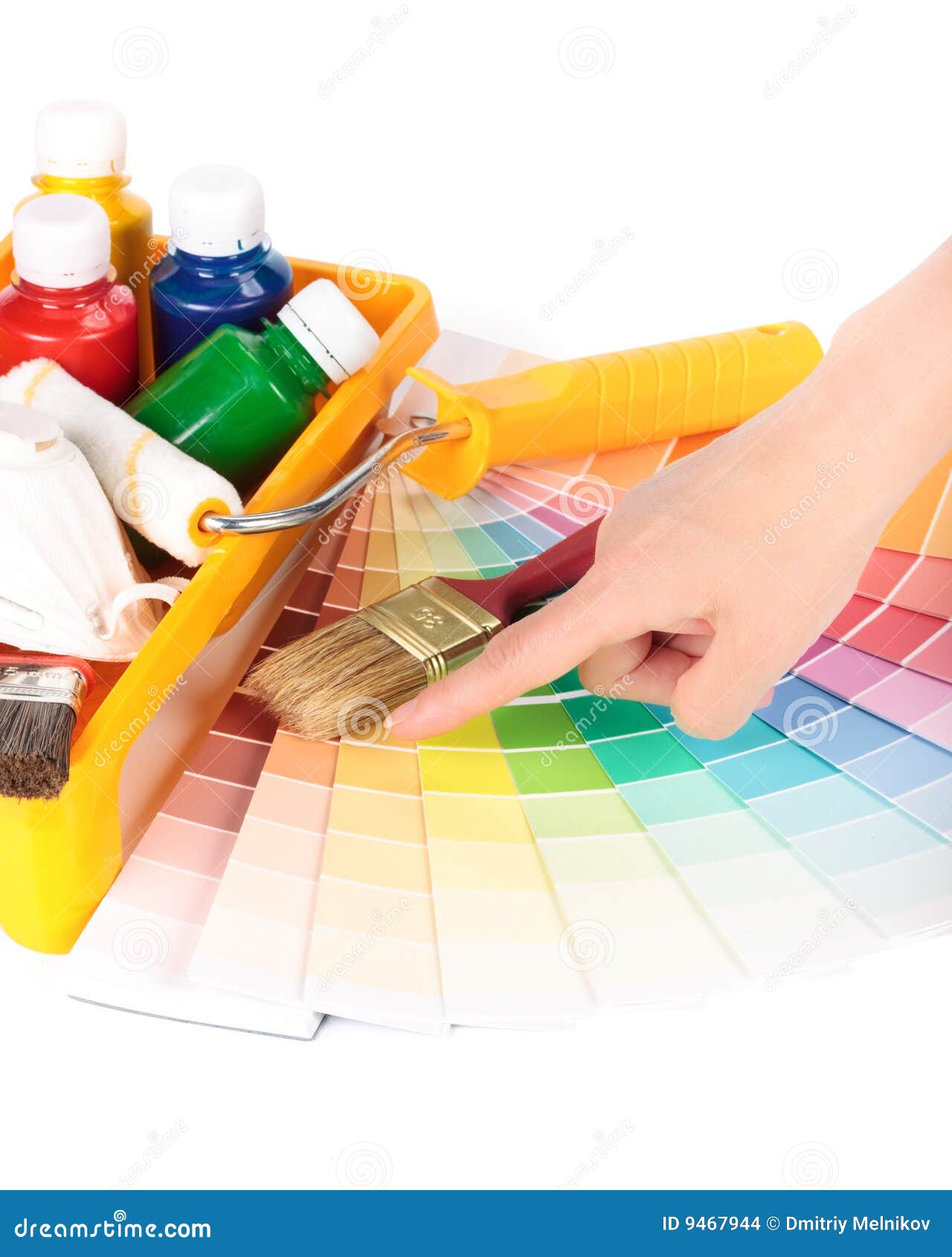 Various painting tools stock photo. Image of rainbow, background - 9467944