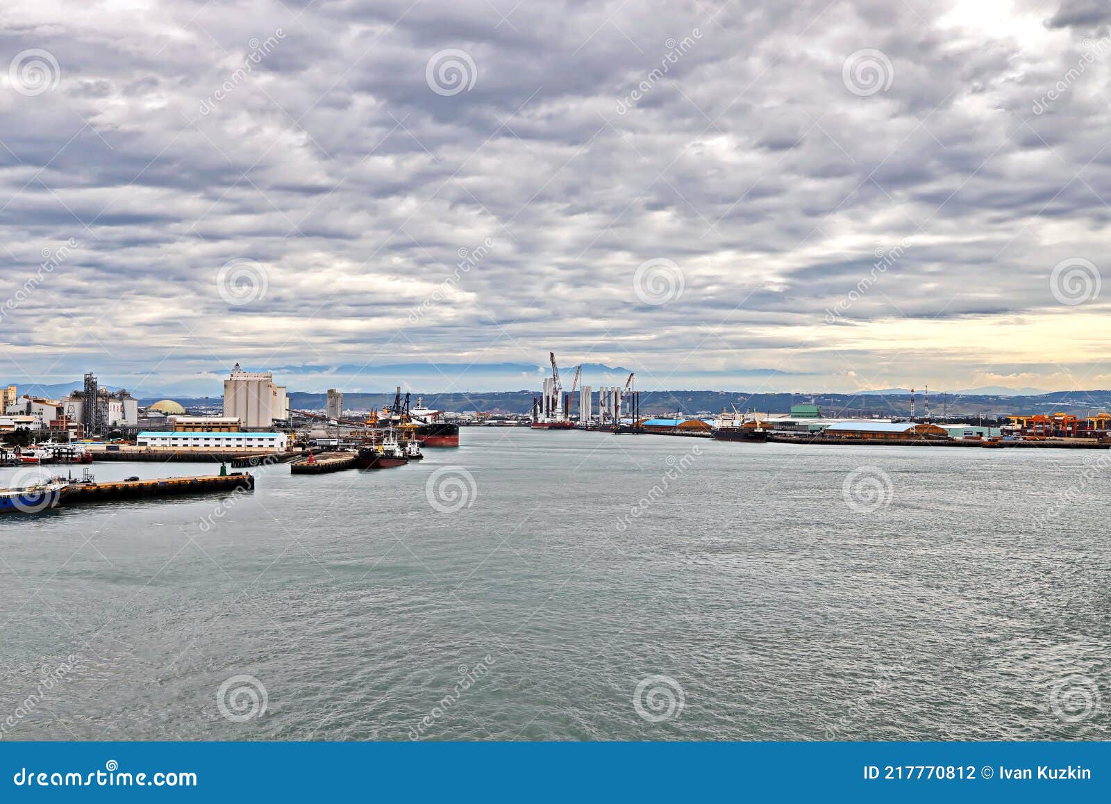 Various Panoramic Views of the Port, Piers, Terminal and Cityline of ...