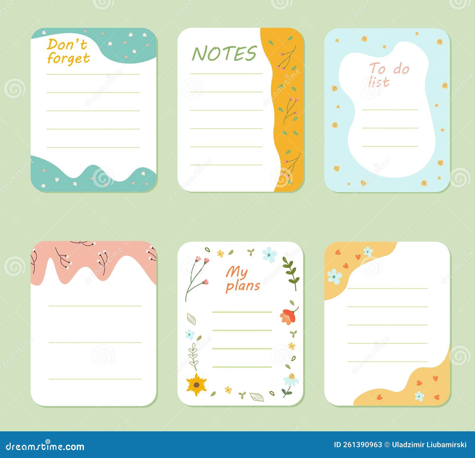 Various Paper Notes on Stickers. Information Board with Blank Paper ...