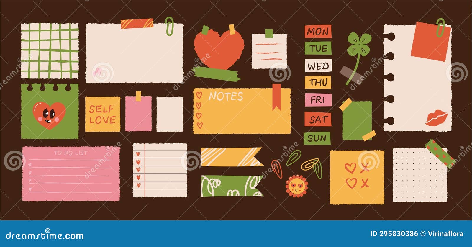 Various Paper Notes on Stickers. Information Board with Blank Paper ...