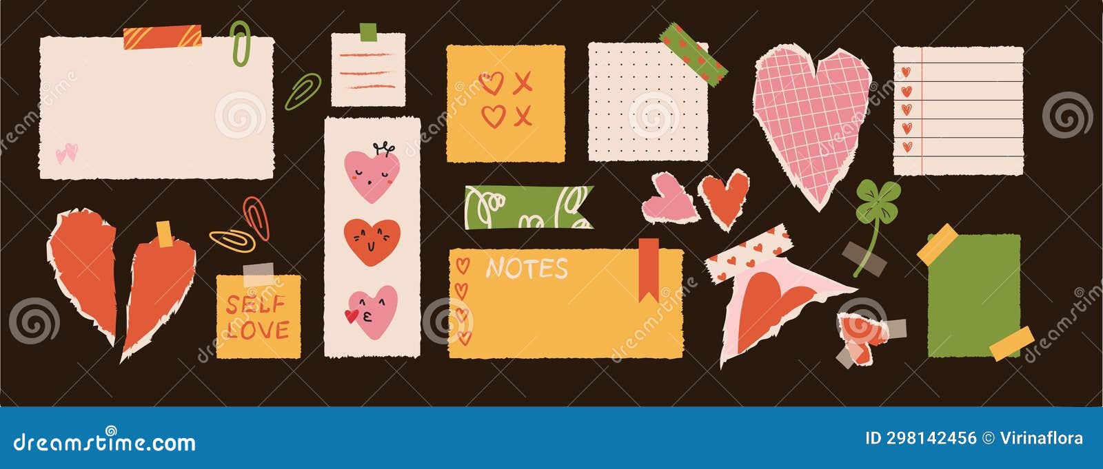 Various Paper Notes on Stickers. Information Board with Blank Paper ...