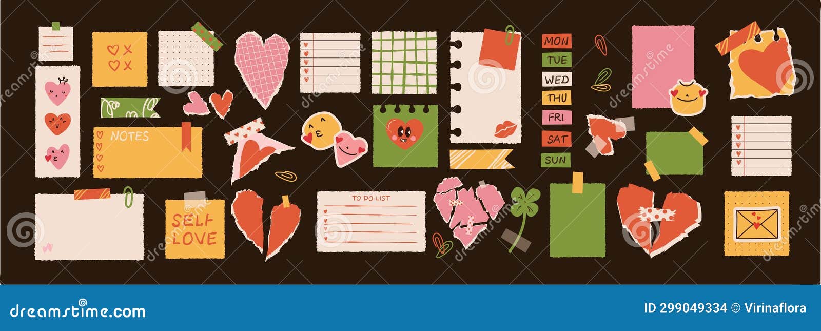 Various Paper Notes on Stickers. Information Board with Blank Paper ...