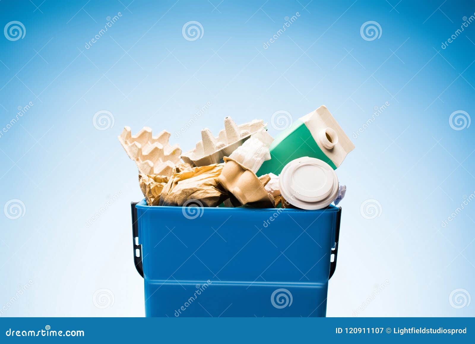 Various Paper Trash in Trash Bin Stock Image - Image of care ...
