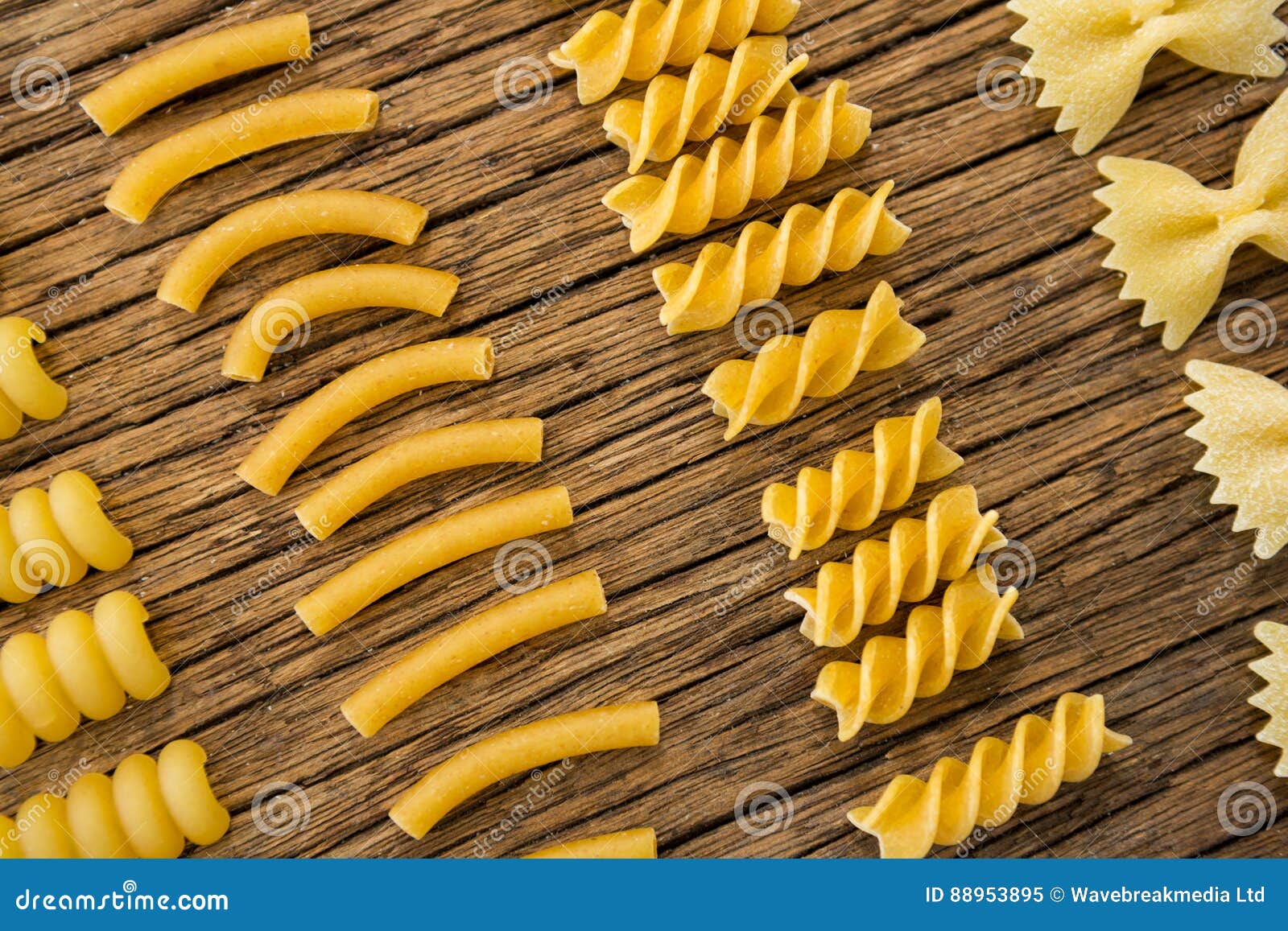 Various Pasta Arranged in a Row Stock Image - Image of pattern, shape ...