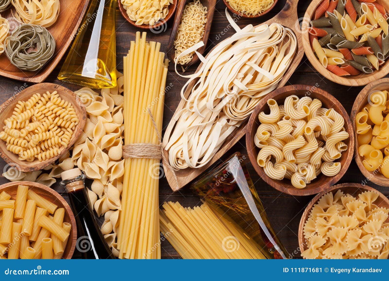 Various Pasta and Condiments Stock Image - Image of food, variety ...
