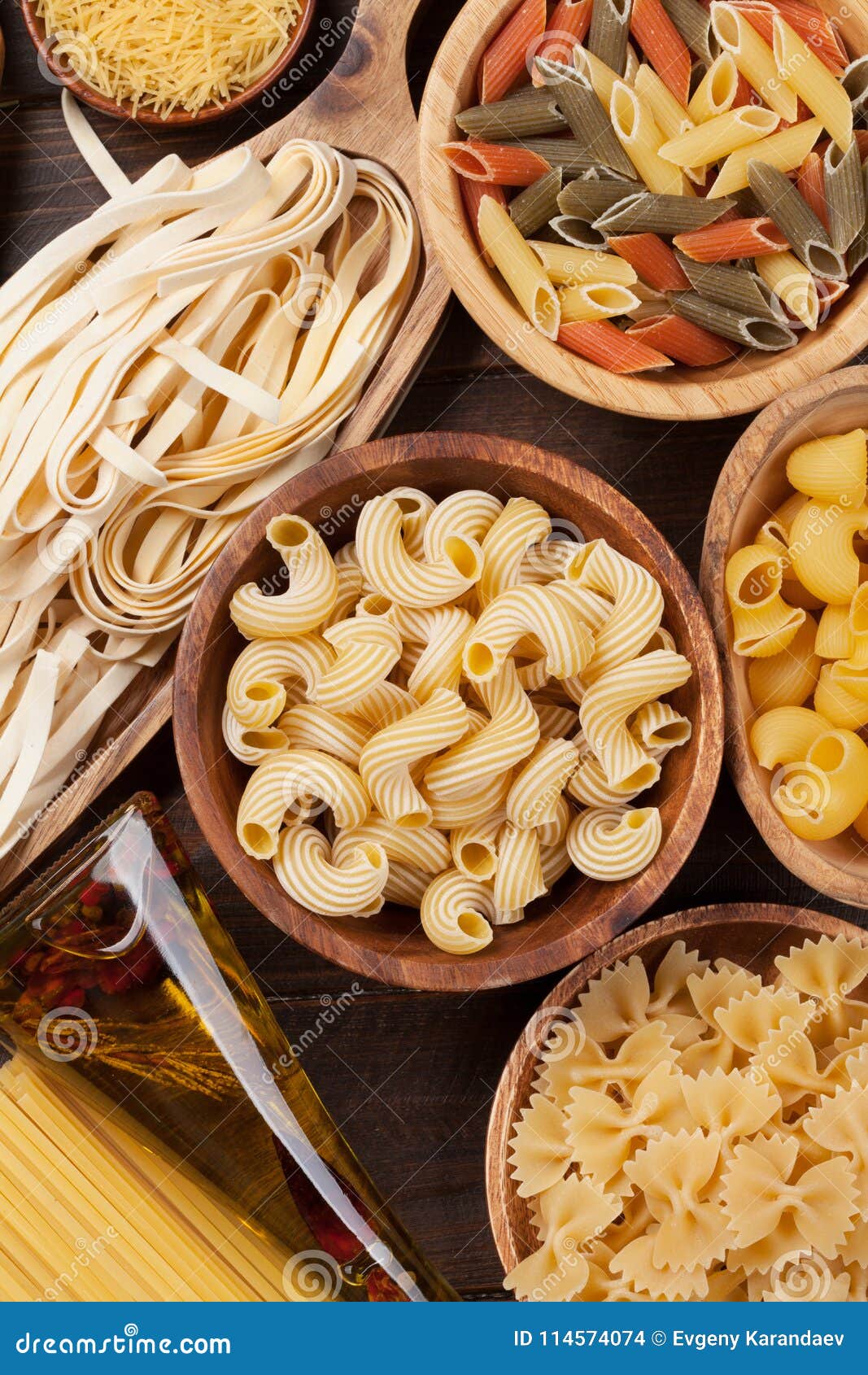 Various Pasta and Condiments Stock Photo - Image of kitchen, macaroni ...