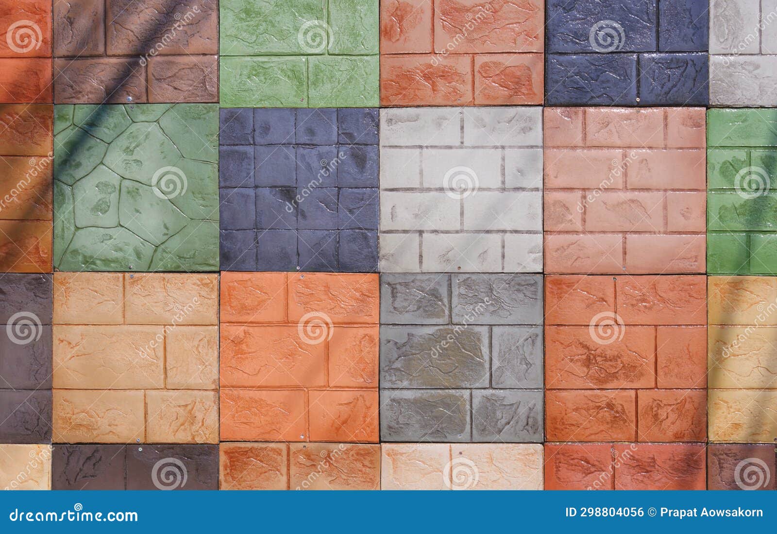 Various Pattern of Multicolored Square Shape Paving Stone Floors on the ...