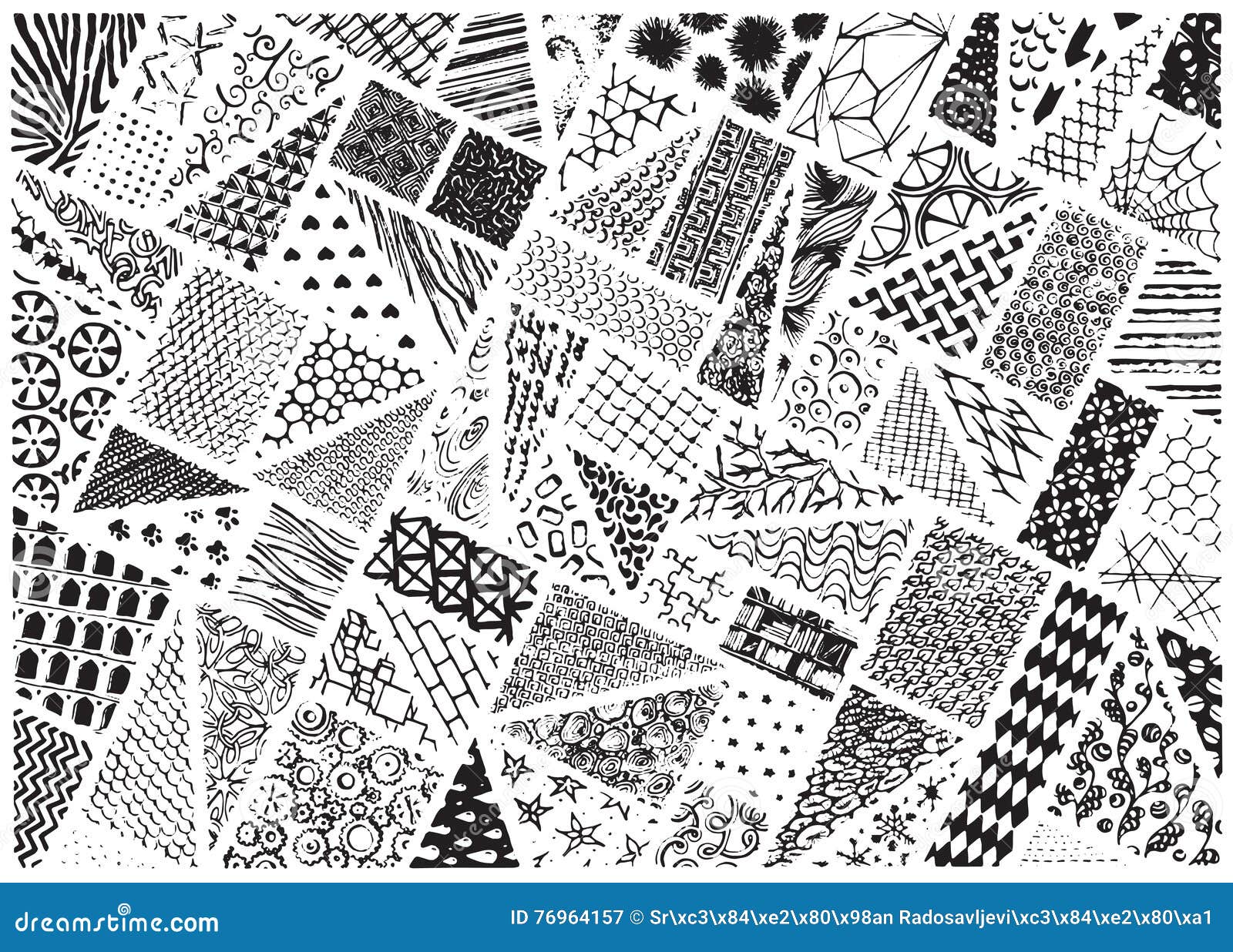 Various patterns traced stock vector. Illustration of vector - 76964157