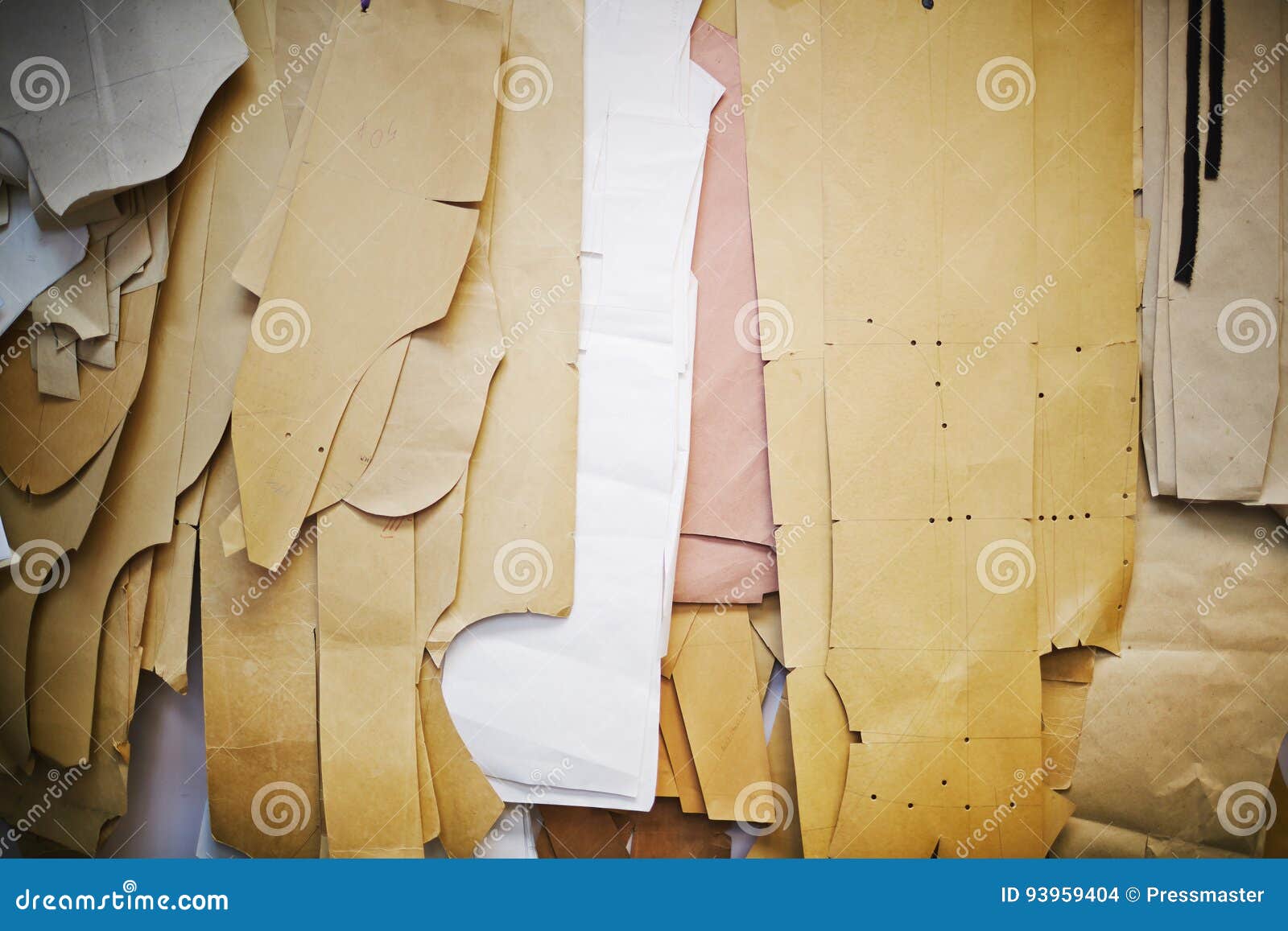Various Patterns on Wall in Tailoring Studio Stock Photo - Image of ...