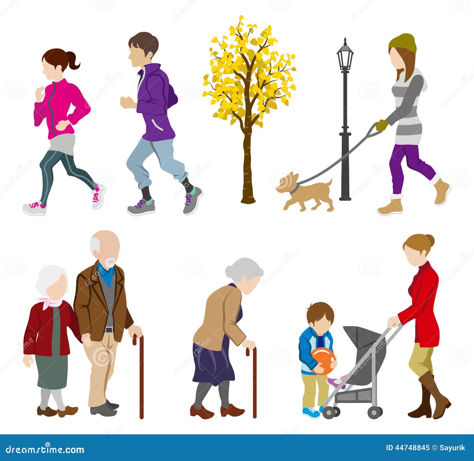 Various People Activity in Autumn Stock Vector - Illustration of ...