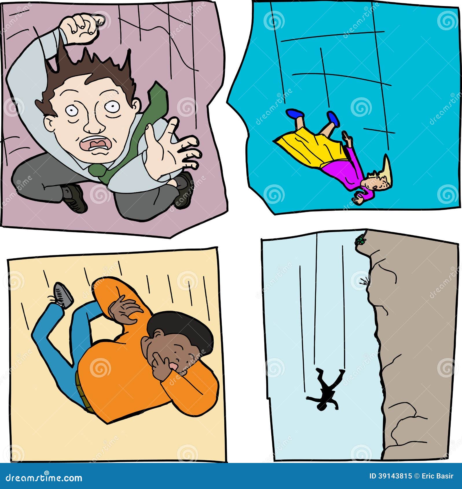Various People Falling stock vector. Illustration of fear - 39143815