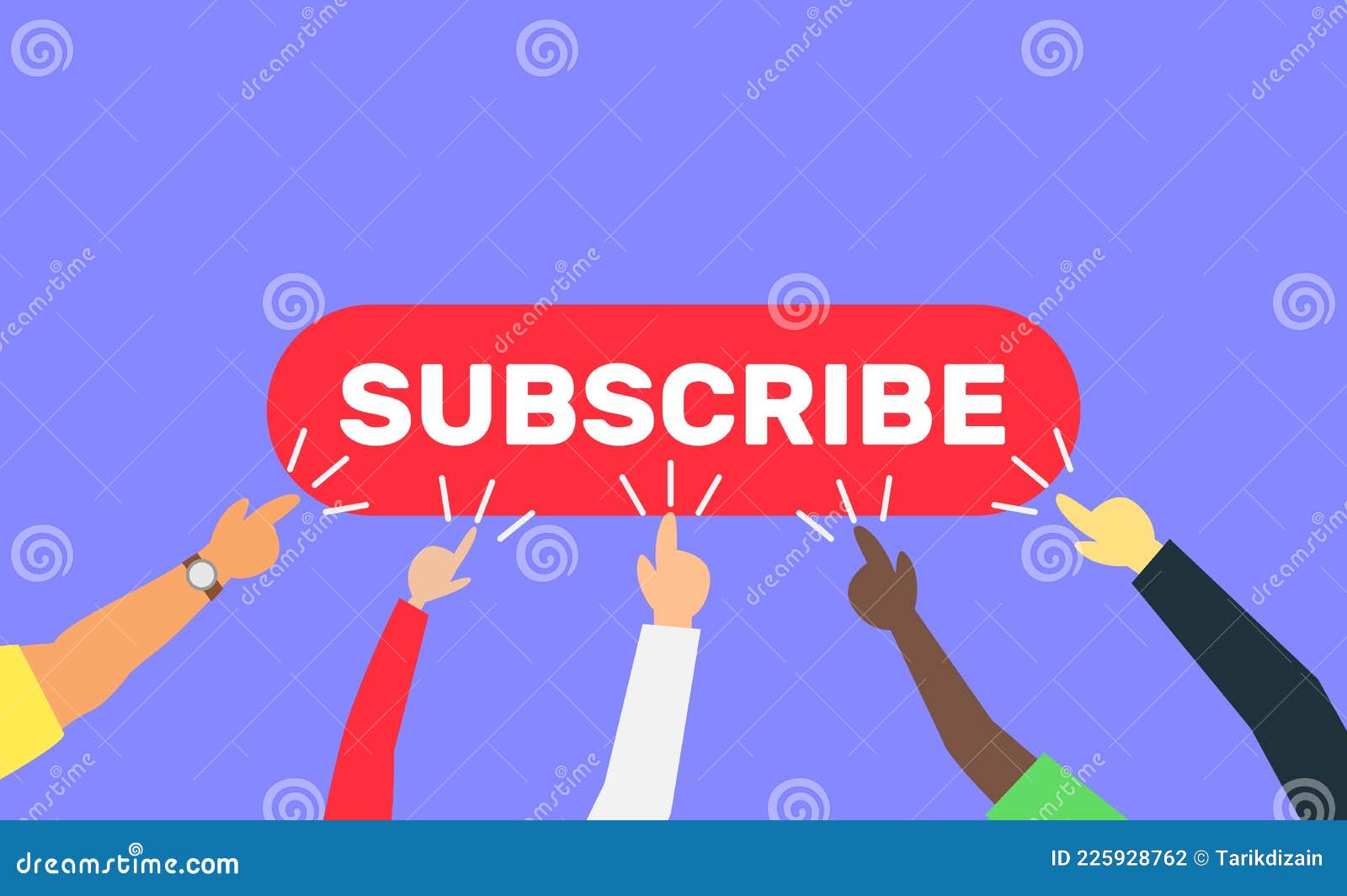 Various People Hands Click Subscribe Button Social Media Blogging ...