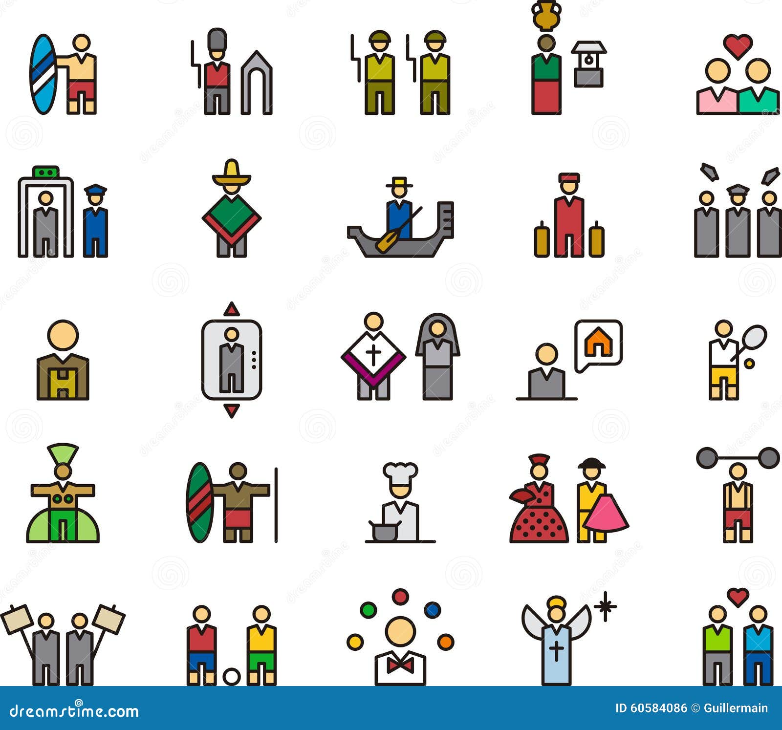 Various People Icons, Sticker Labels, People Buttons And Icons, People ...