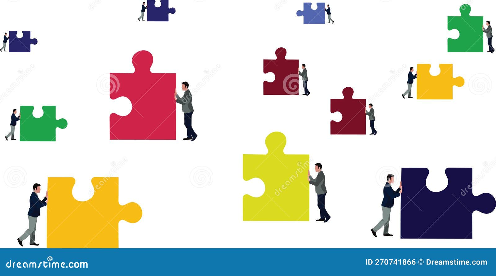 Various People Try To Match and Unite- Stock Vector - Illustration of ...