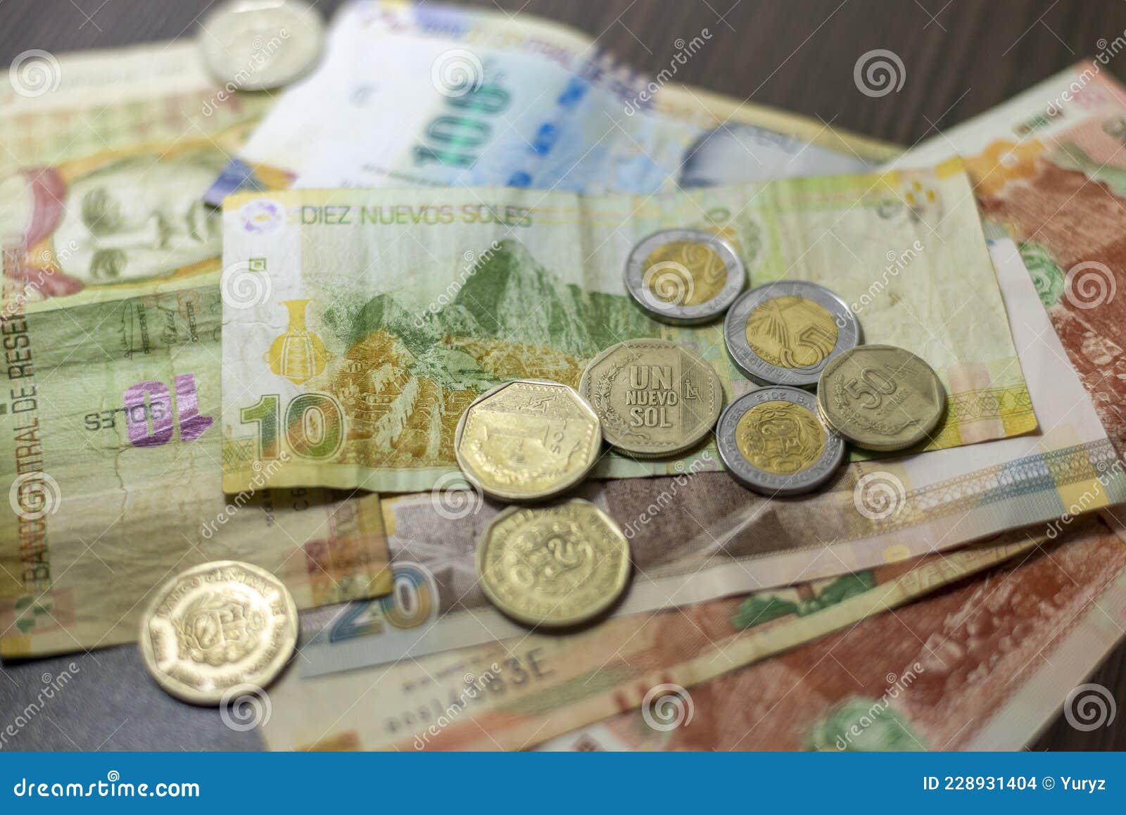 Various Peruvian currency stock photo. Image of paper - 228931404