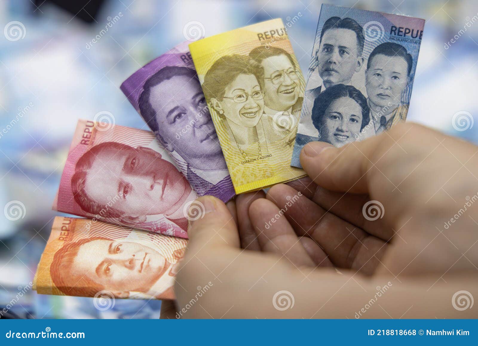 Various Philippine Banknotes Background Images. Philippines Peso Stock ...