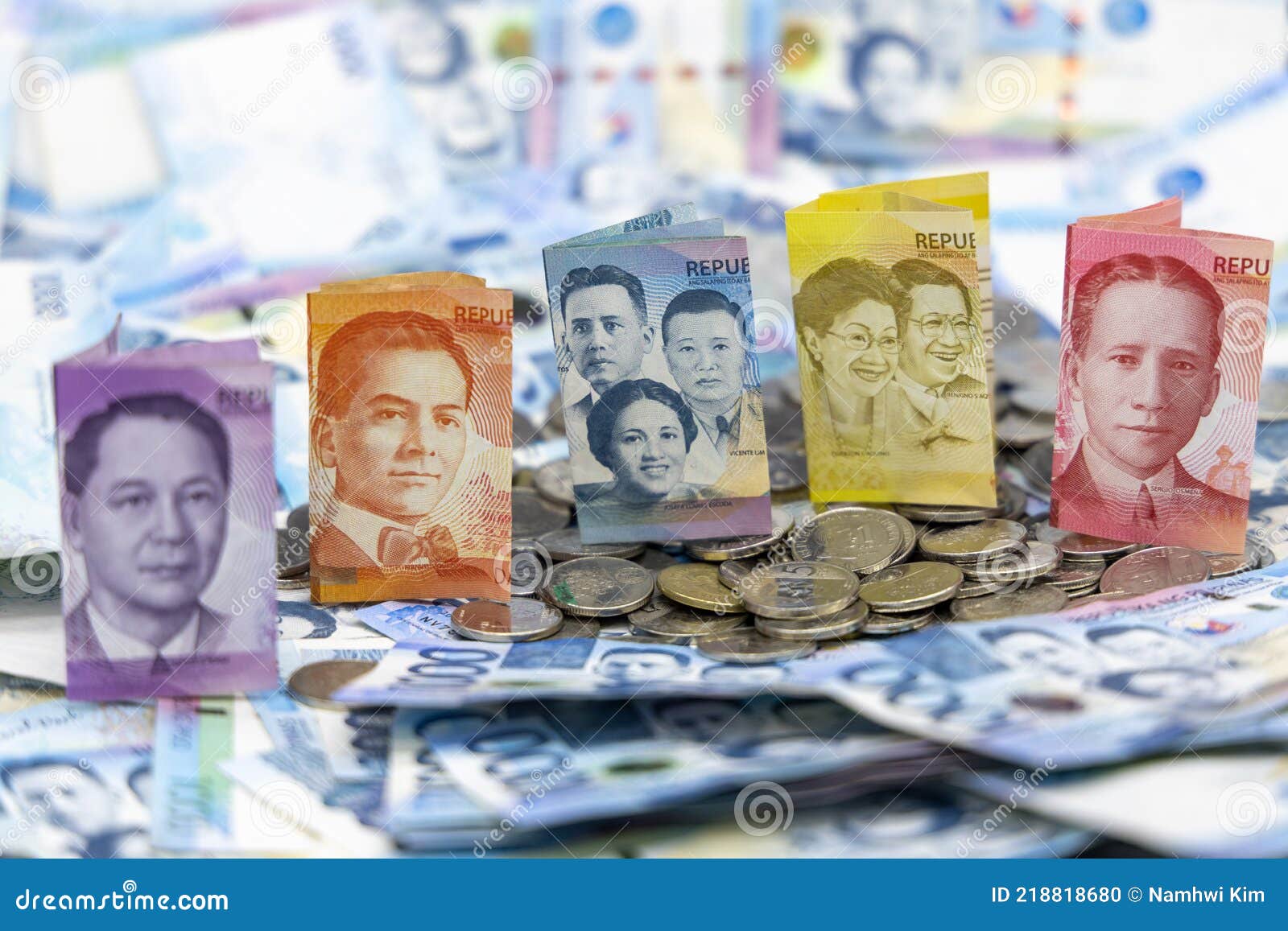 Various Philippine Banknotes Background Images. Philippines Peso Stock ...