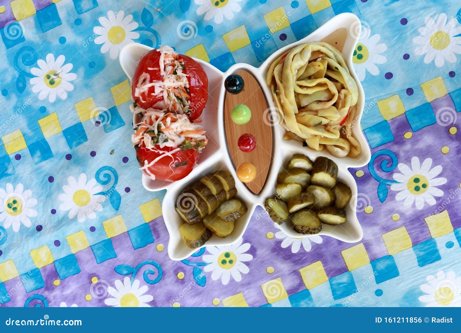 Various pickles on plate stock photo. Image of plate - 161211856