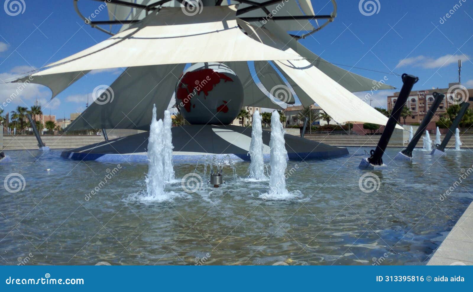 Various Pictures of One of the Models in a Public Square Stock Photo ...