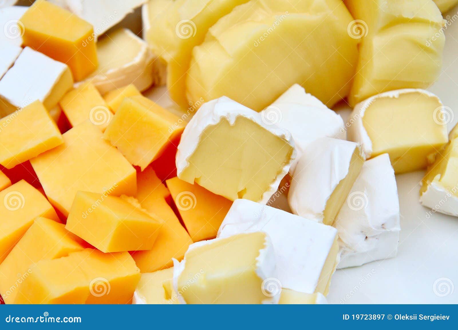 Various pieces of cheese stock image. Image of market - 19723897