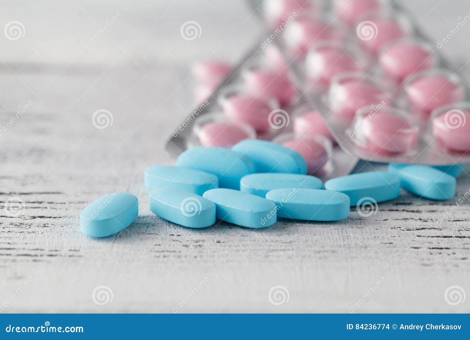Various Pills and Capsules in Blister Packagings Piled Up on a T Stock ...