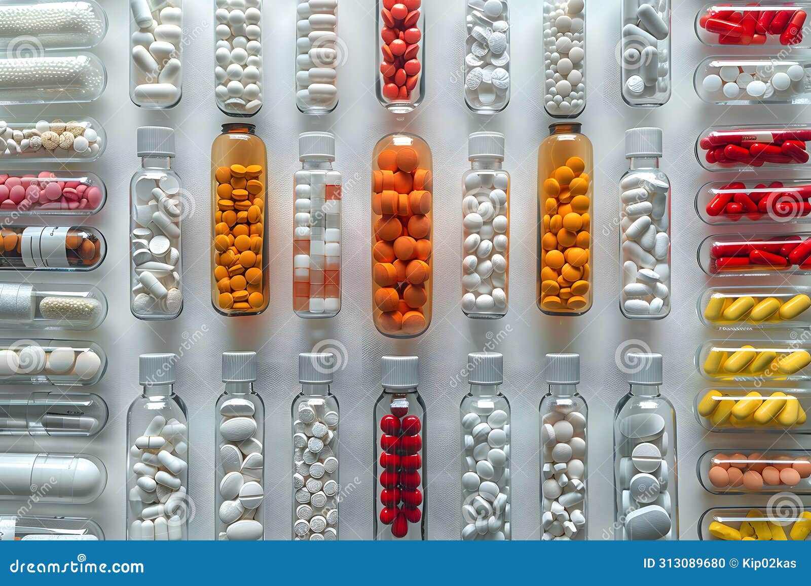 Assortment of Pills and Containers Generative AI Stock Illustration ...