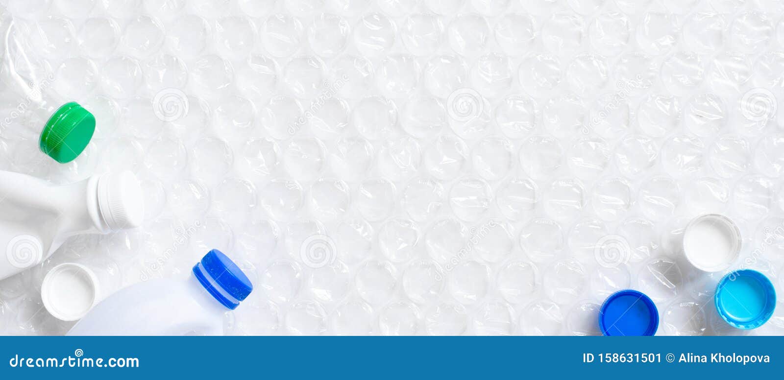 Various Plastic Waste on the White Banner Stock Image - Image of ...