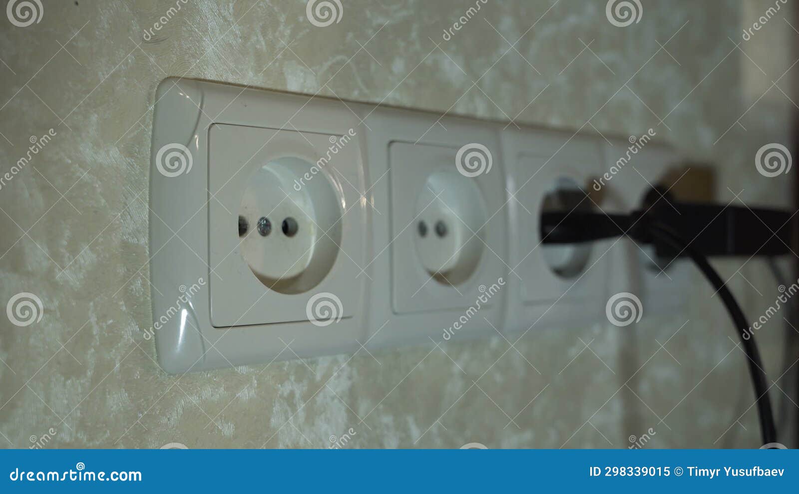 Various Plugs of Electrical Appliances are Inserted into 4 Connected ...