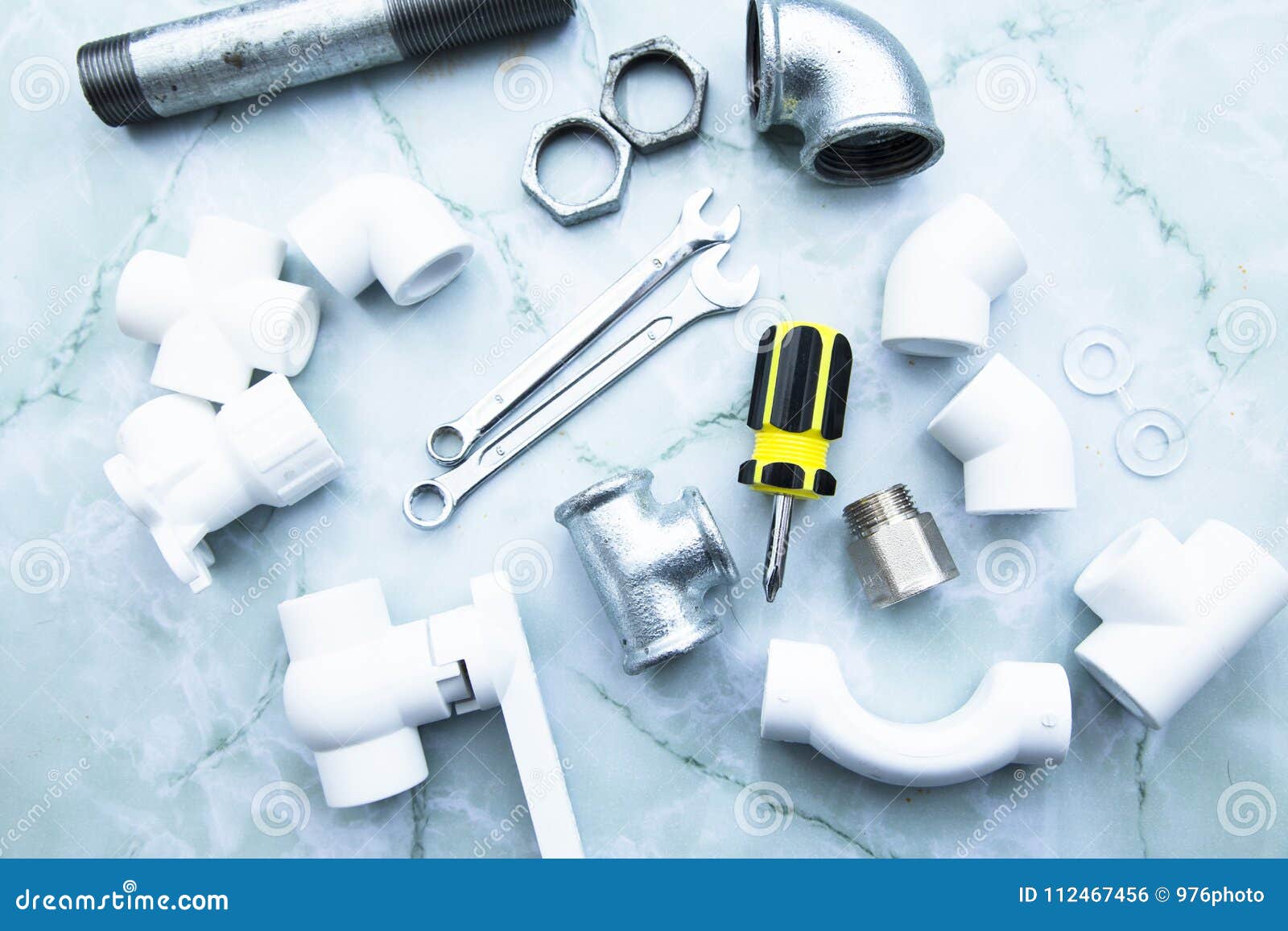 Various plumbers tools stock photo. Image of adjustable - 112467456