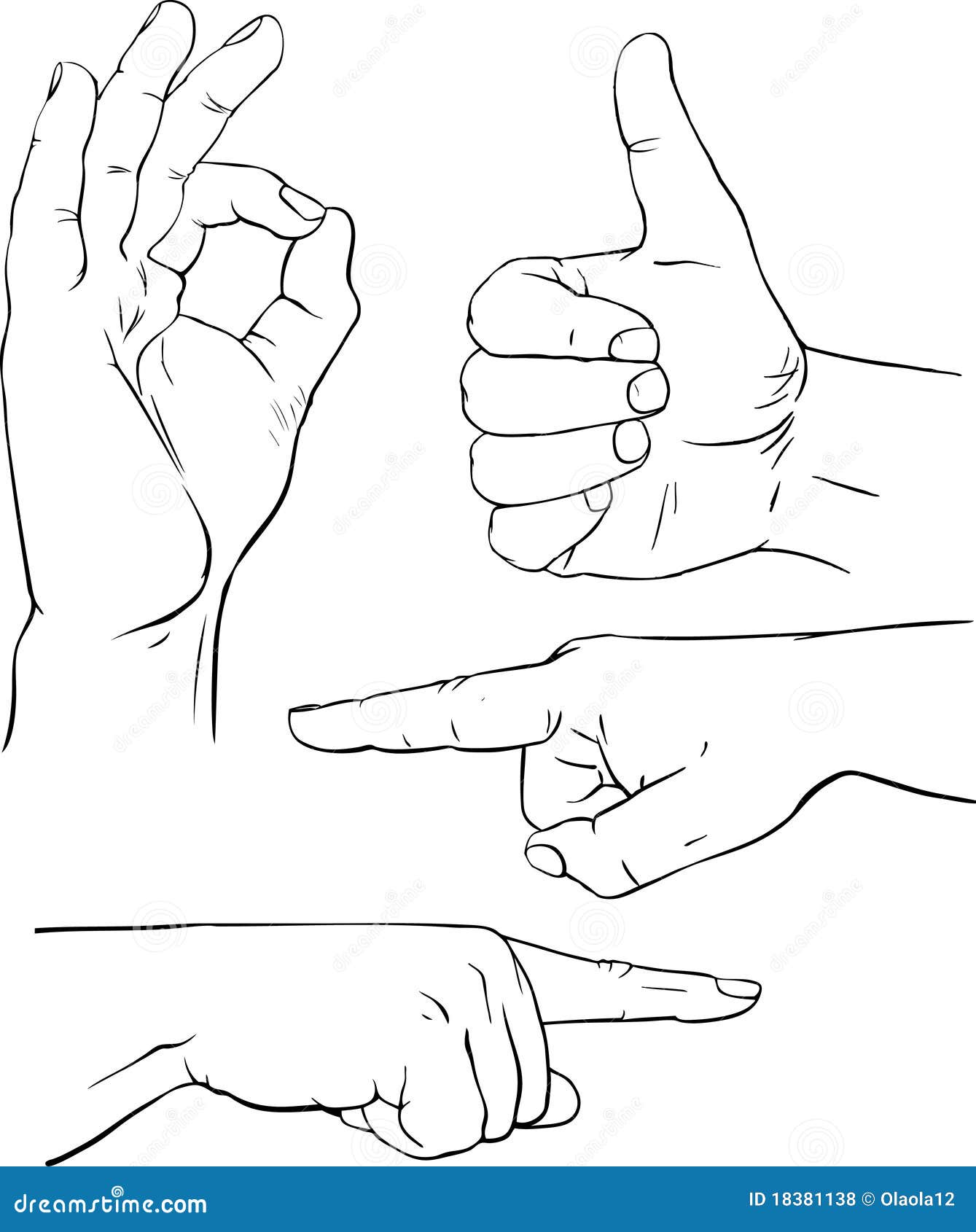 Various Poses of Human Hands Stock Vector - Illustration of character ...