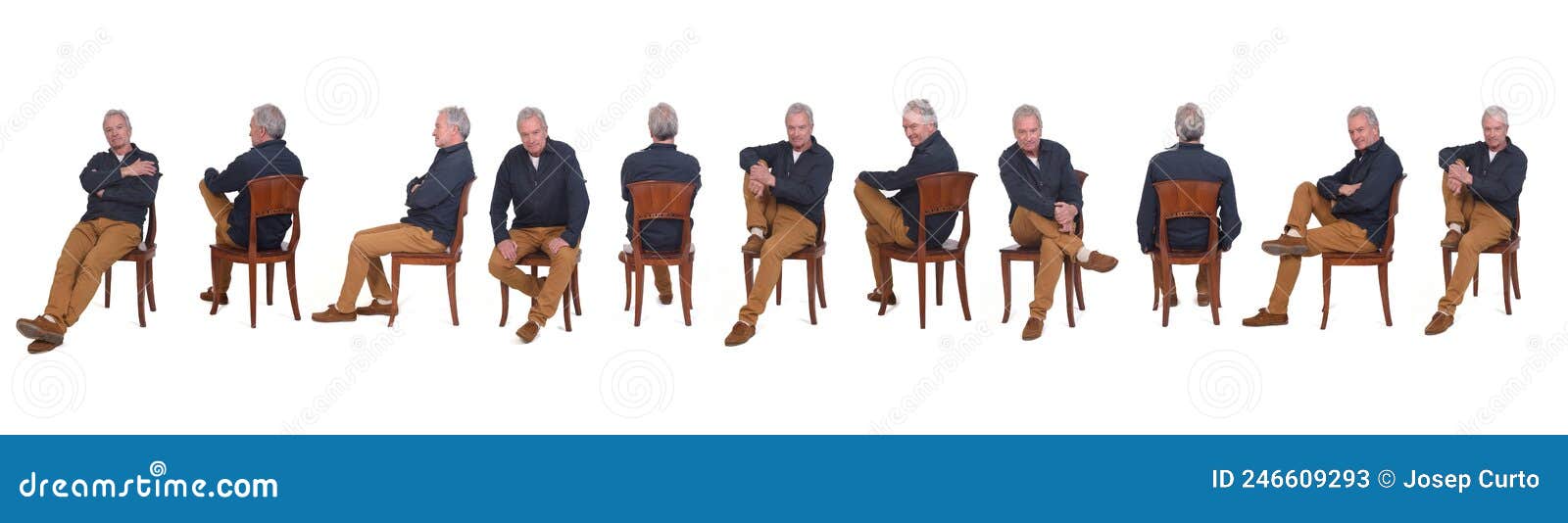 Various Poses of Large Group of Same Men Sitting Stock Image - Image of ...