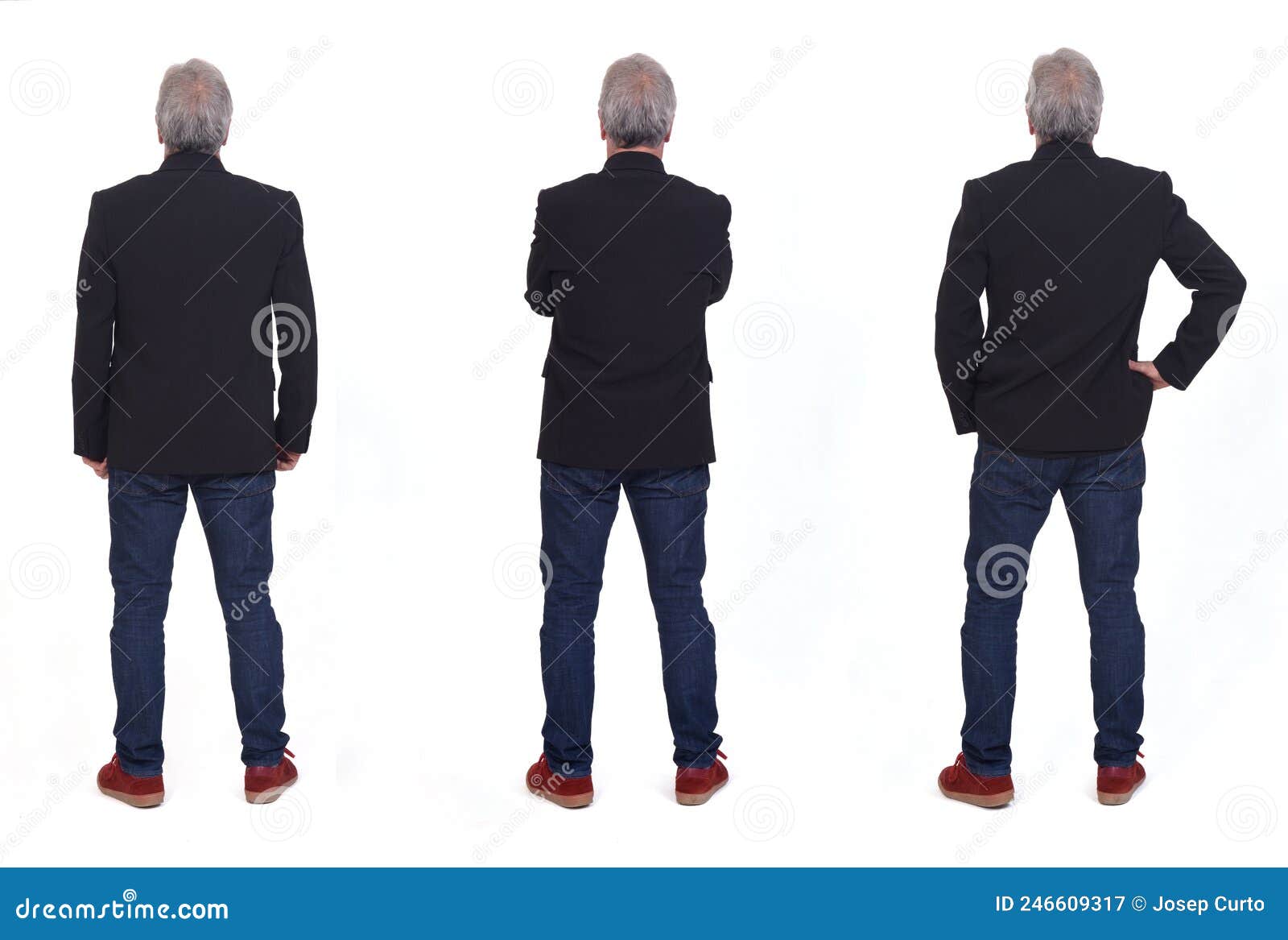 View of Group of Same Man on White Background Stock Image - Image of ...
