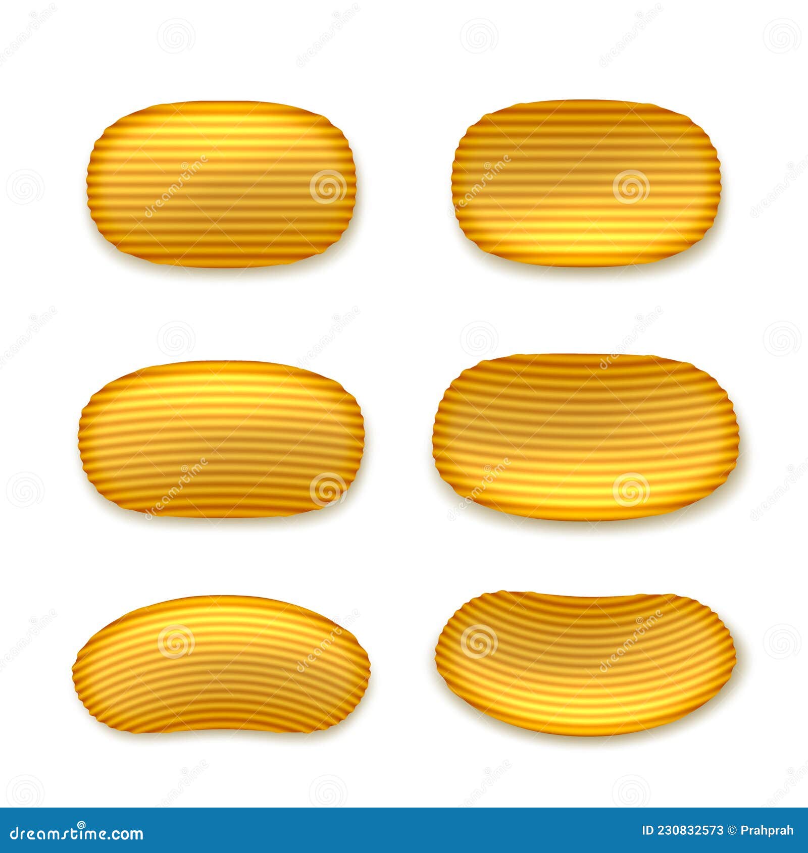 Various Potato Chips Set Isolated on White Stock Vector - Illustration ...