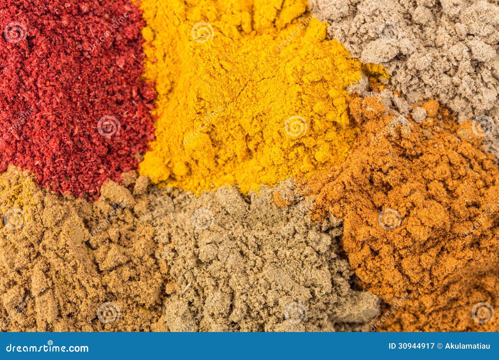 Various Powdered Spices stock image. Image of turmeric - 30944917
