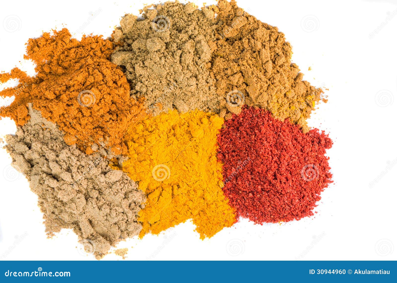 Various Powdered Spices II stock photo. Image of turmeric - 30944960