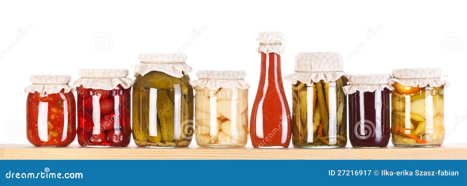 Various Preserves on a Wooden Shelf Stock Image - Image of canned ...