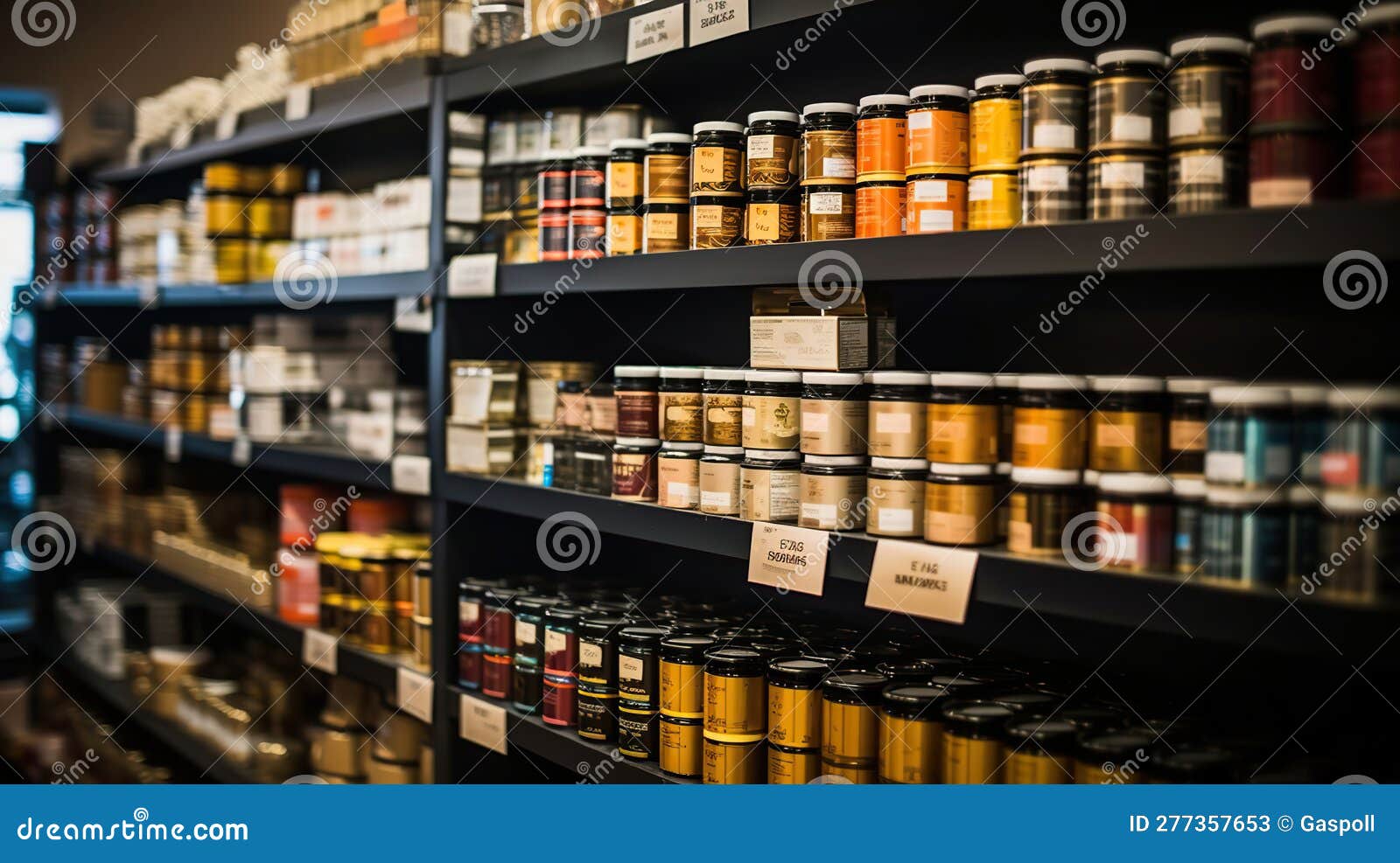 Various Products on Shelves at Store. AI Generative Stock Illustration ...