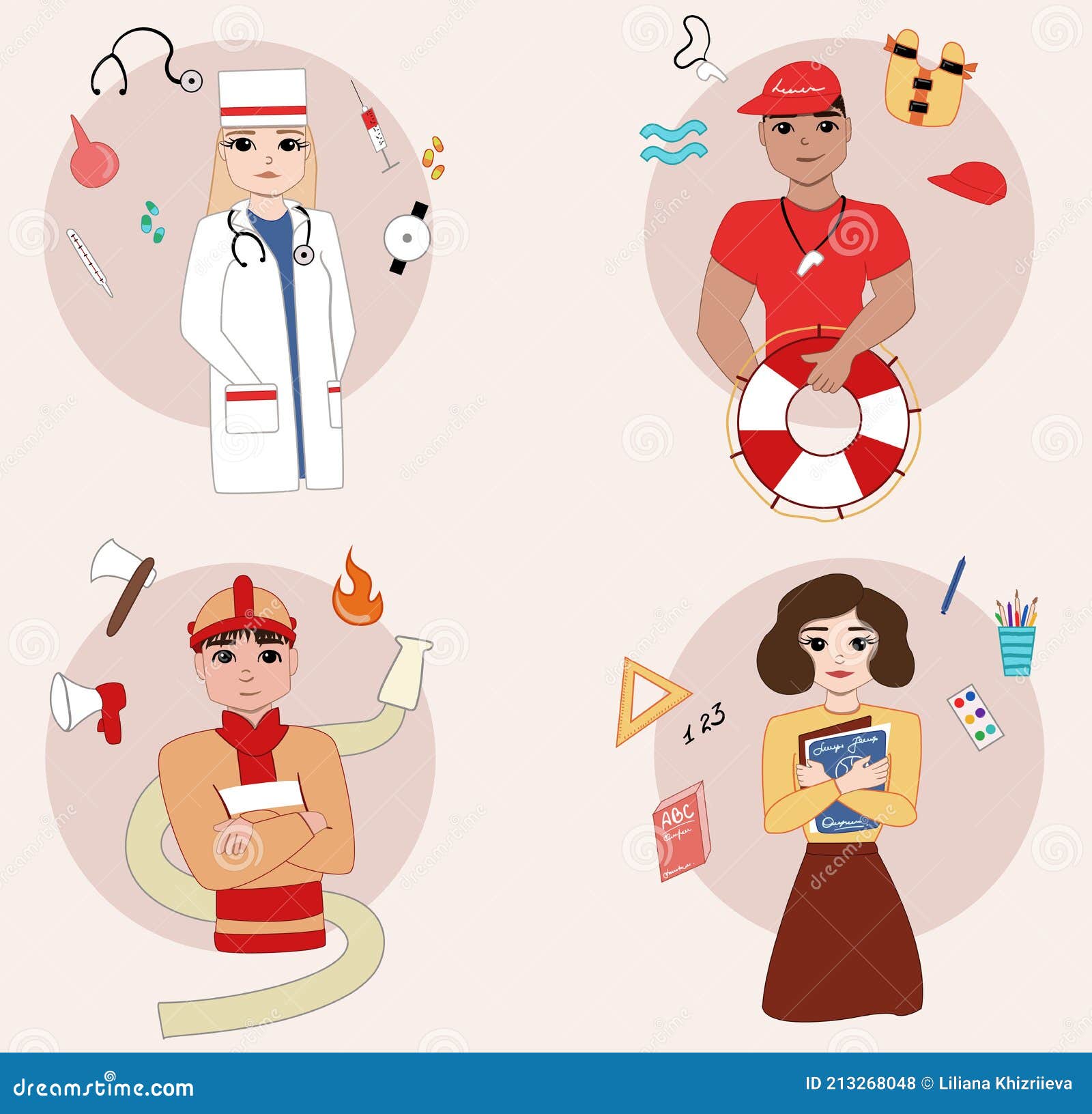 Various Professions Avatars Set Vector Illustration | CartoonDealer.com ...