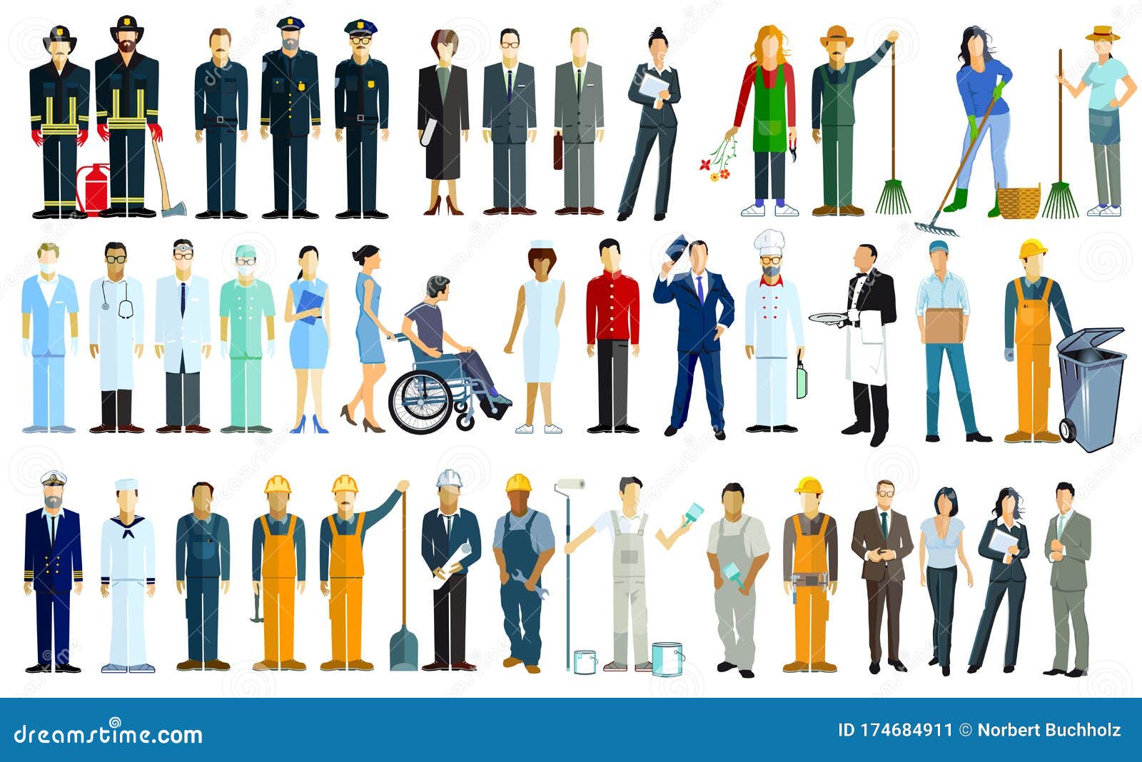 Various Professions, Portrait - Illustration Stock Vector ...