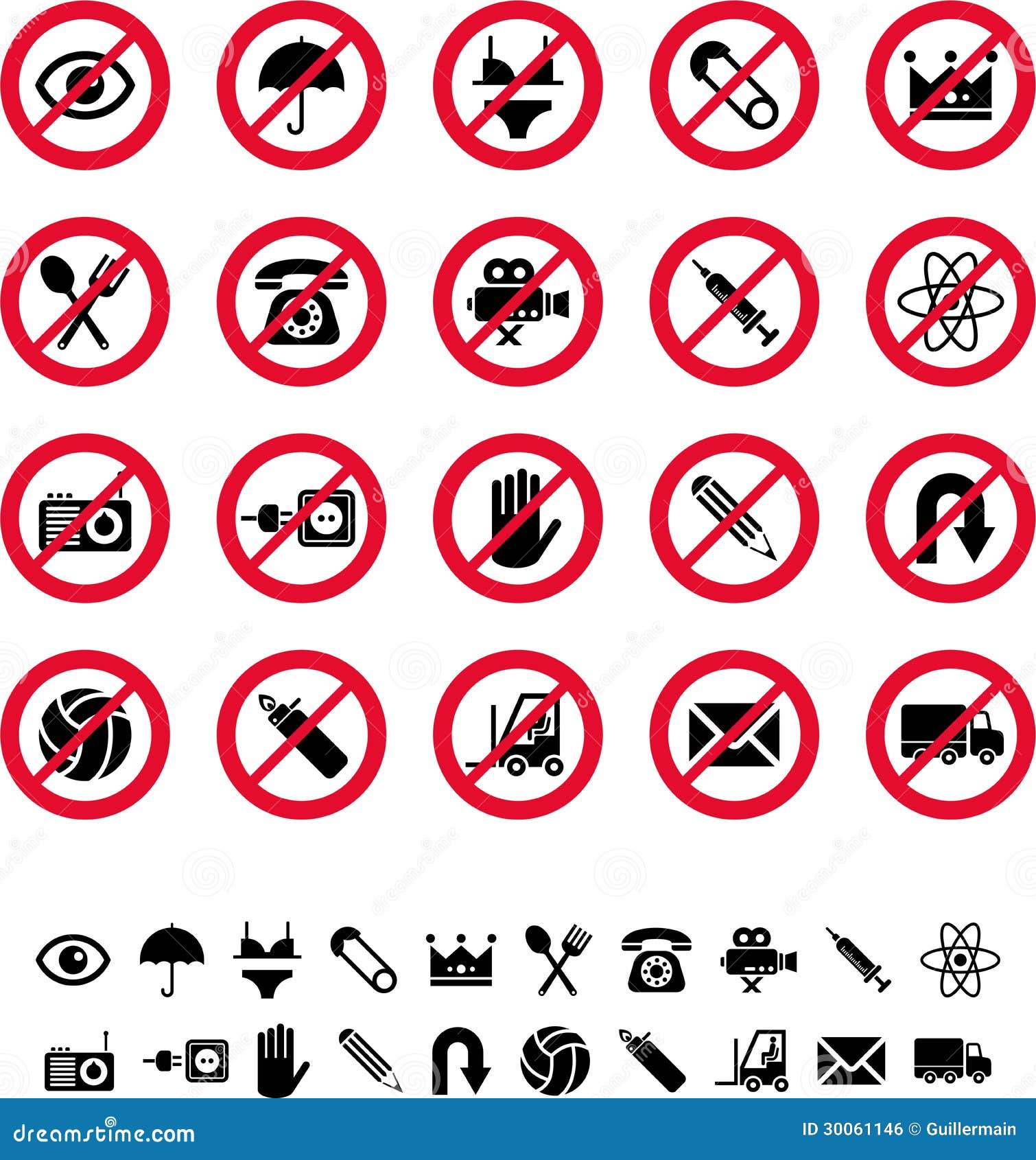 Prohibitory sign stock vector. Illustration of sign, security - 30061146