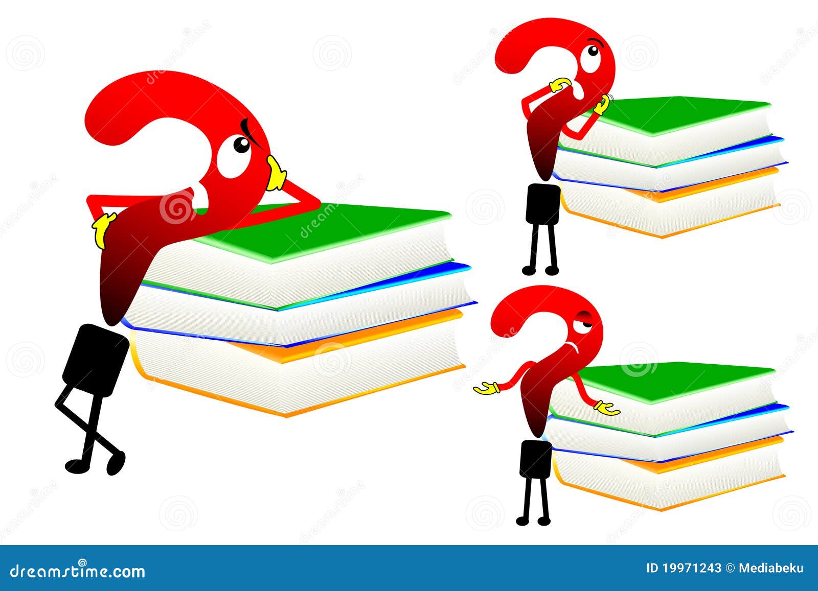 Various Question Mark and Books Stock Vector - Illustration of lines ...