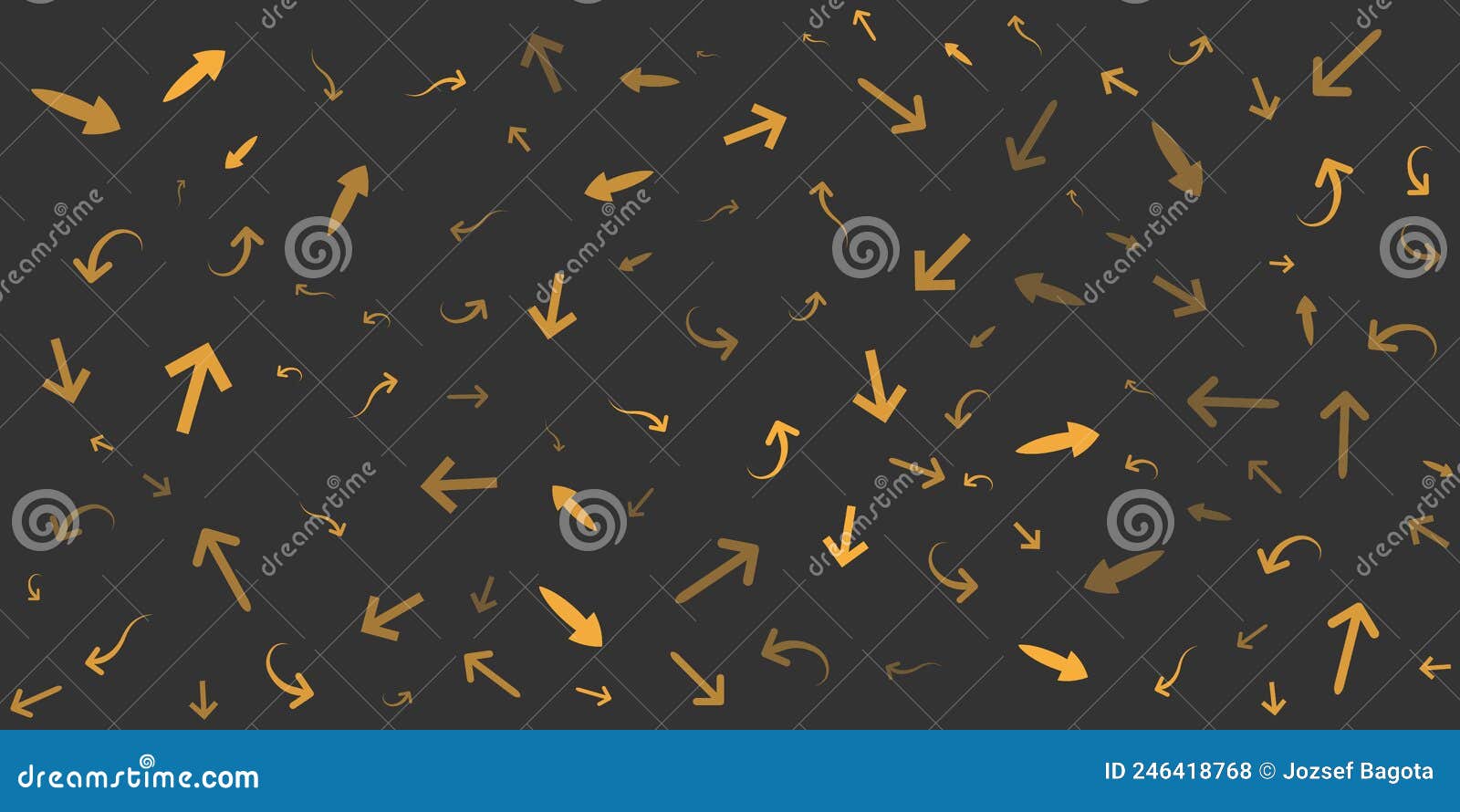 Various Randomly Placed and Shaped Brown Arrow Symbols - Pattern of ...