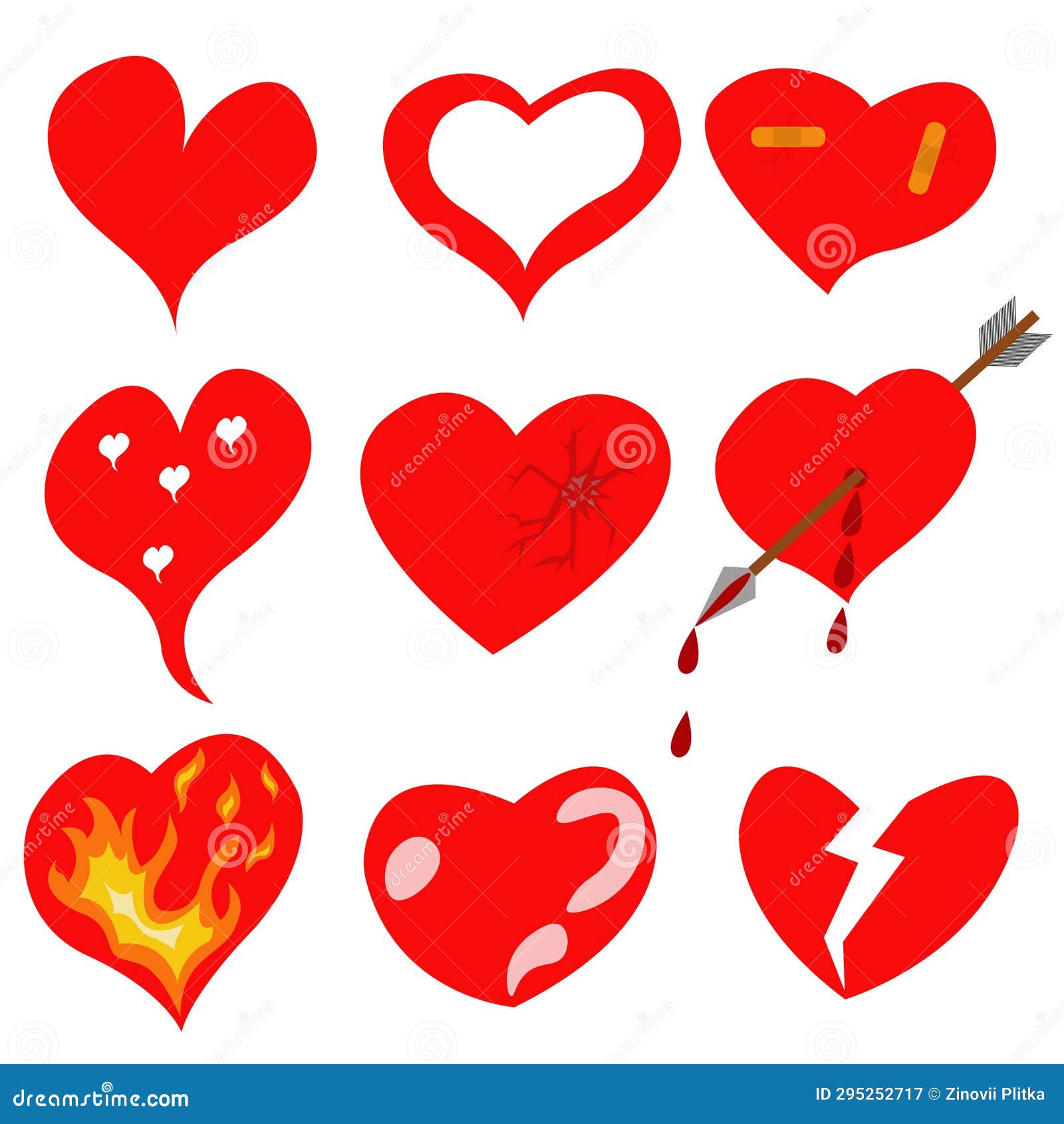 Various red hearts stock illustration. Illustration of cartoon - 295252717