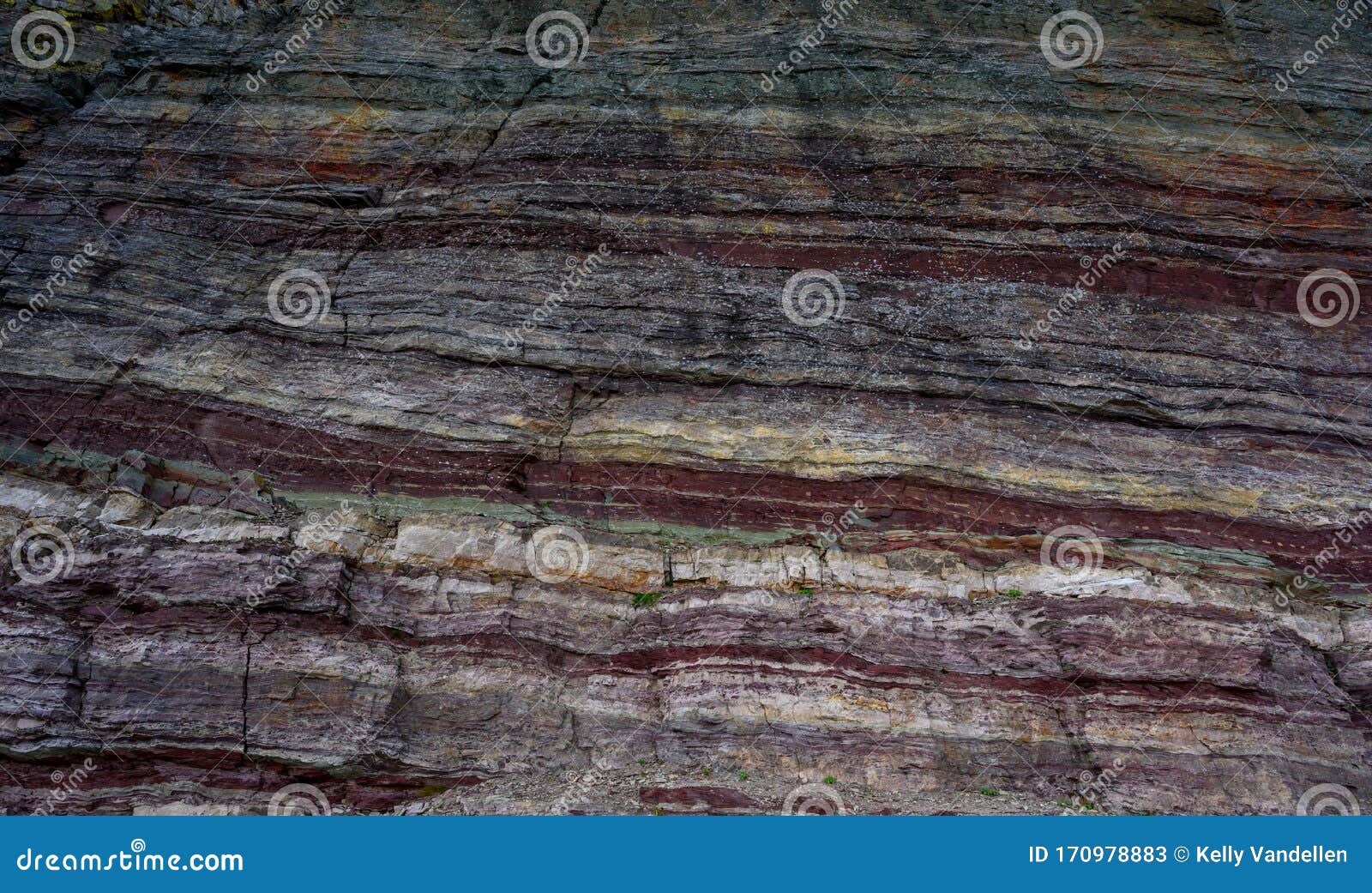 Various Red Lines in the Rock Stock Image - Image of wall, detail ...