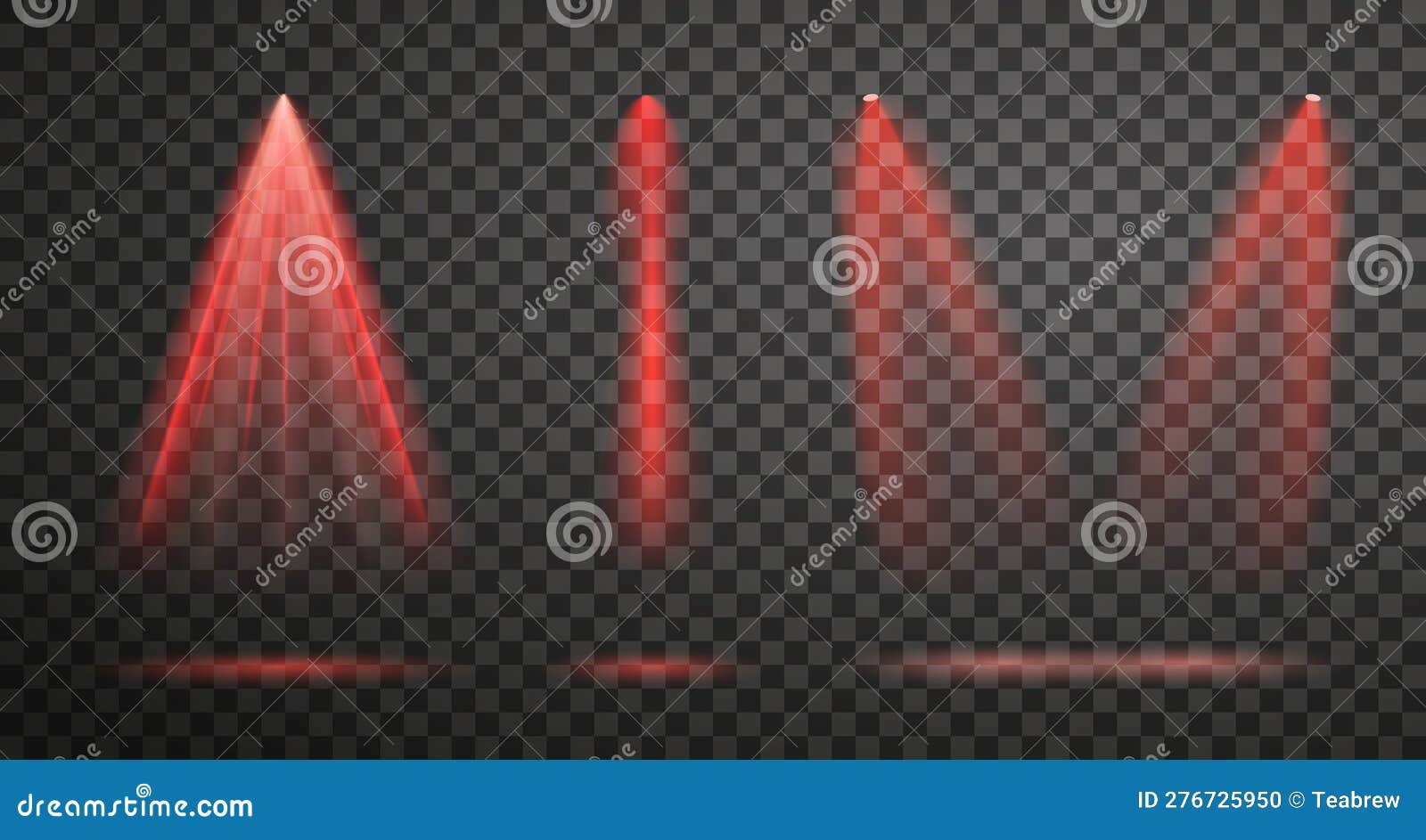 Various Red Spotlight Beams Isolated on Transparent Background Stock ...